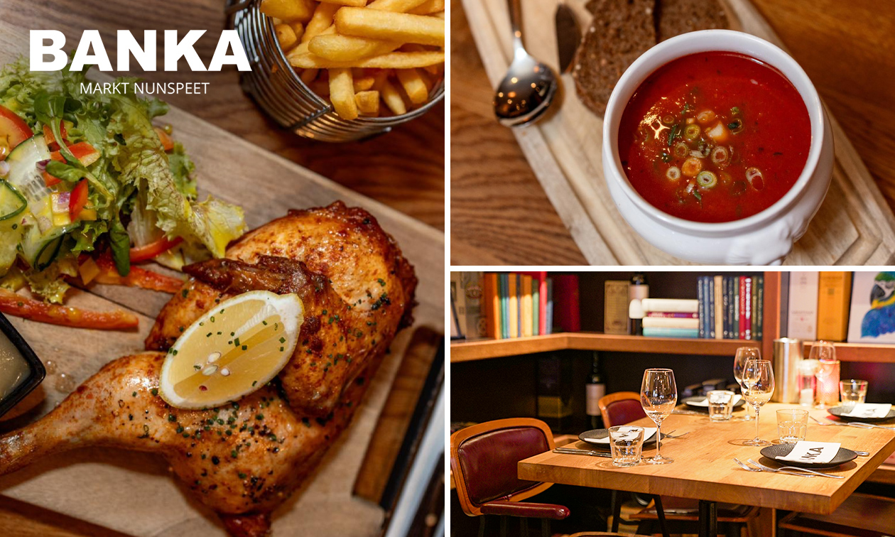 Banka Nunspeet, 3-gangendiner à la carte bij Banka Nunspeet bespaar 53% in Flevoland via Social Deal