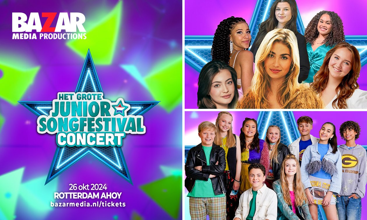 Bazar Events, Ticket voor Het Grote Junior Songfestival Concert bespaar 38% in Delft via Social Deal