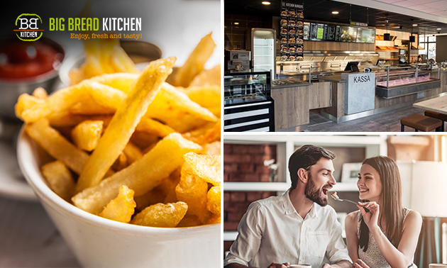 Spontaan uit eten bij Big Bread Kitchen Hilvarenbeek, Gezinszak friet ...