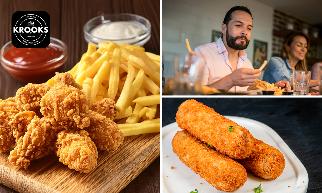 Krooks, Grote friet + saus + snack in het centrum van Haarlem bespaar ...