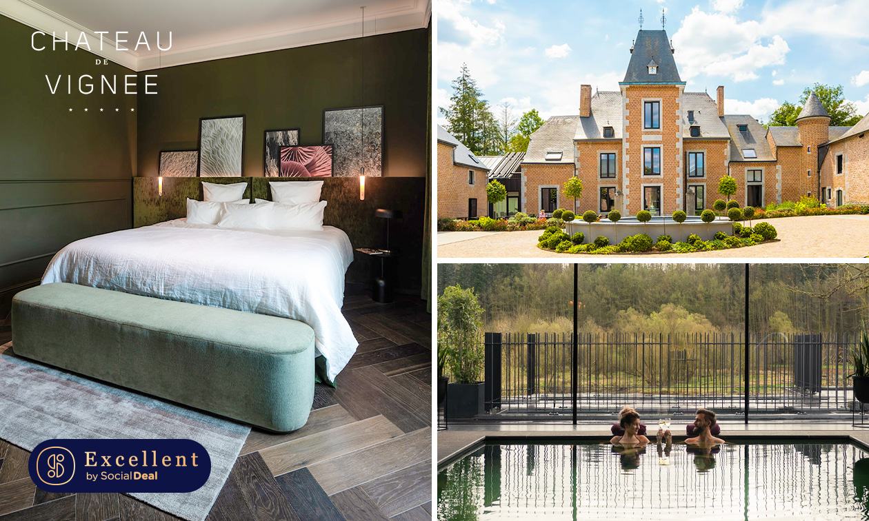 Le Château de Vignée, Overnachting voor 2 + ontbijt + wellness + late ...