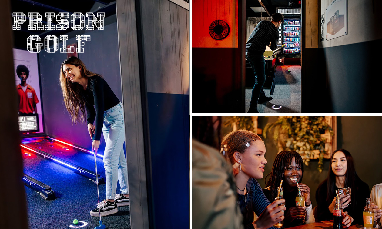 Prison Golf Rotterdam, Entree minigolf + busje Pringles + frisdrank ...