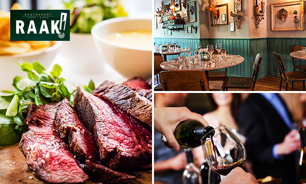 RAAK!, 3-gangen keuzediner bij RAAK! bespaar 50% in Utrecht via Social Deal